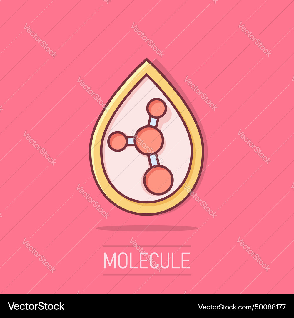 Acid molecule icon in comic style dna cartoon Vector Image