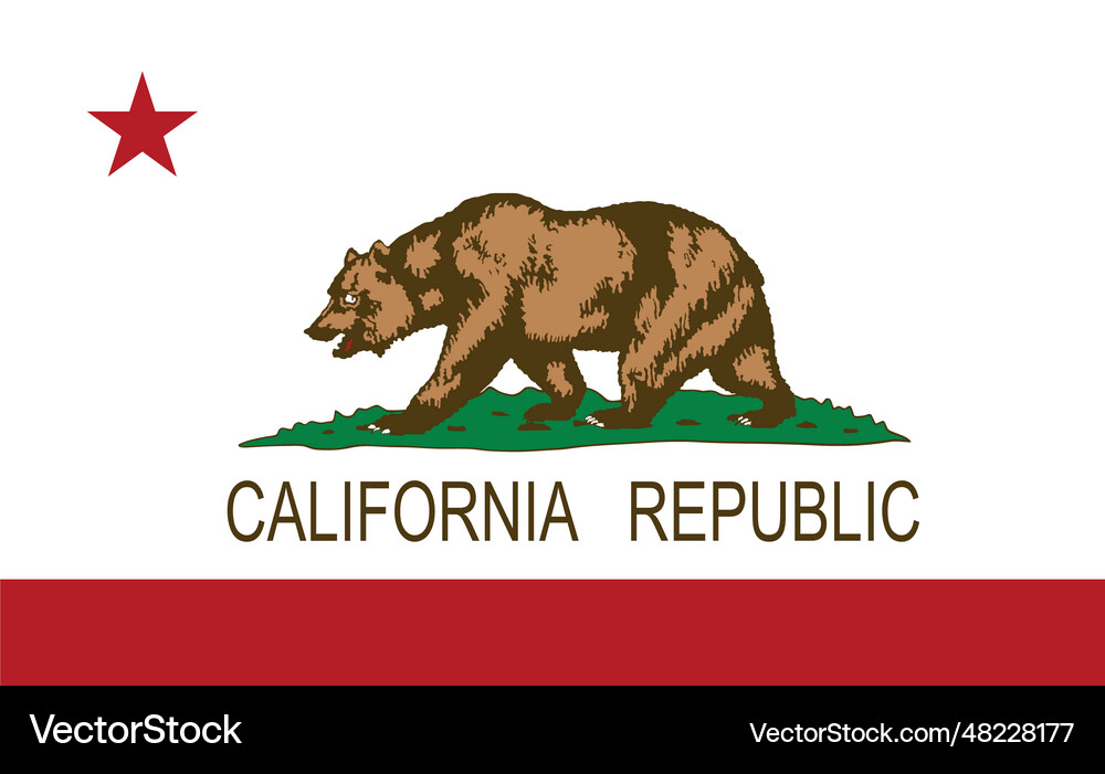 California flag isolated usa Royalty Free Vector Image