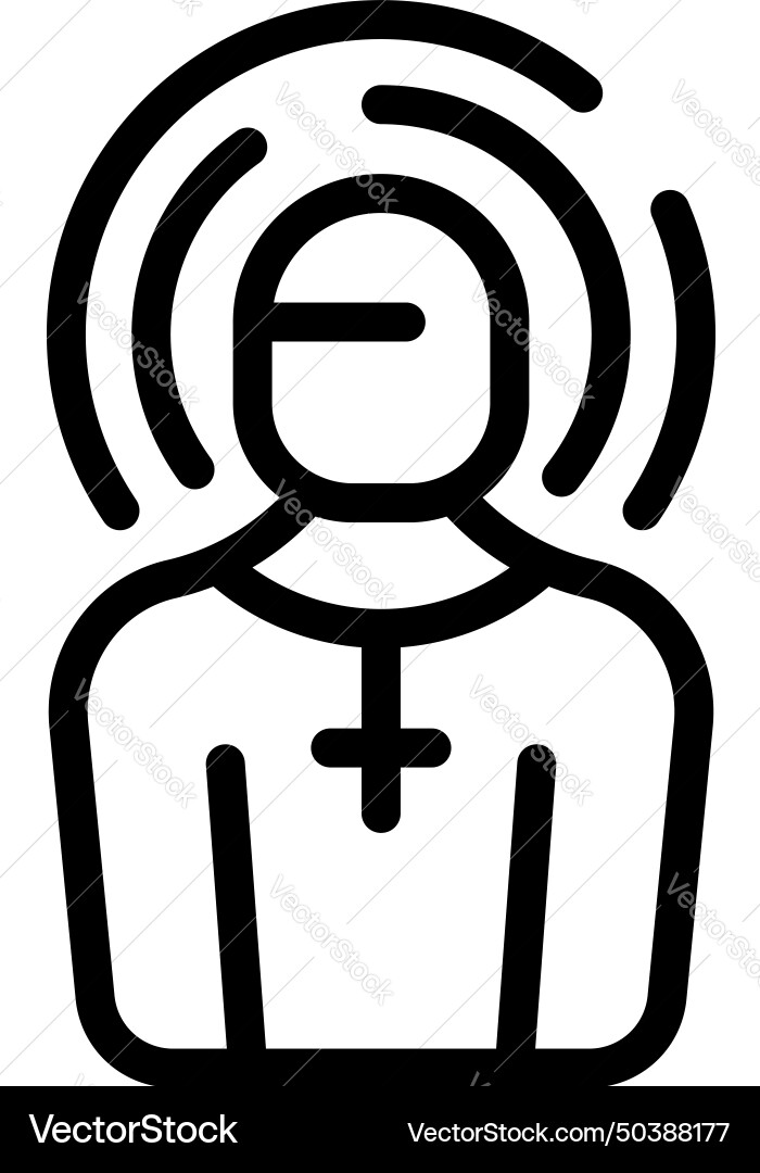 Catholic priest icon outline mass man Royalty Free Vector