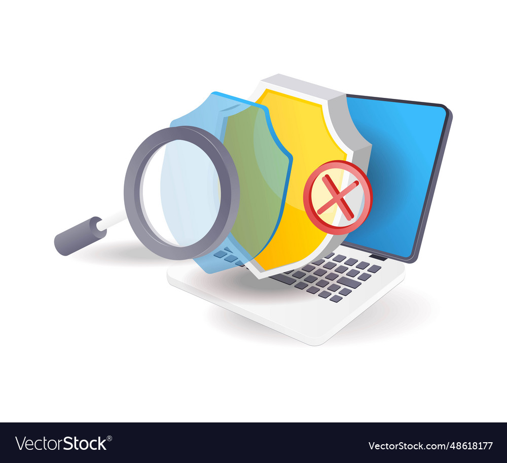 Computer security analysis Royalty Free Vector Image