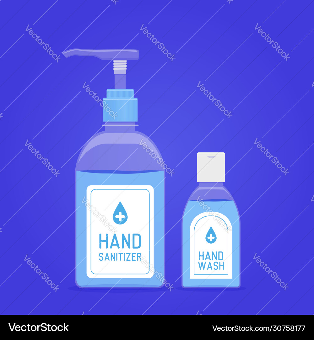 Hand sanitizer and liquid wash Royalty Free Vector Image