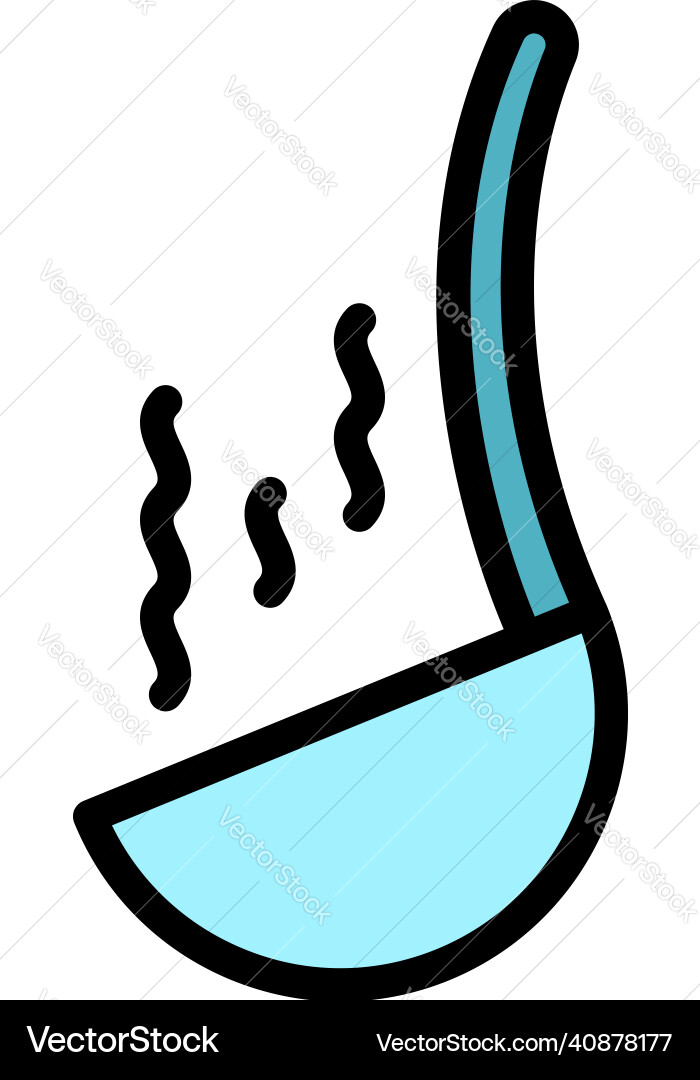 Hot ladle icon color outline Royalty Free Vector Image