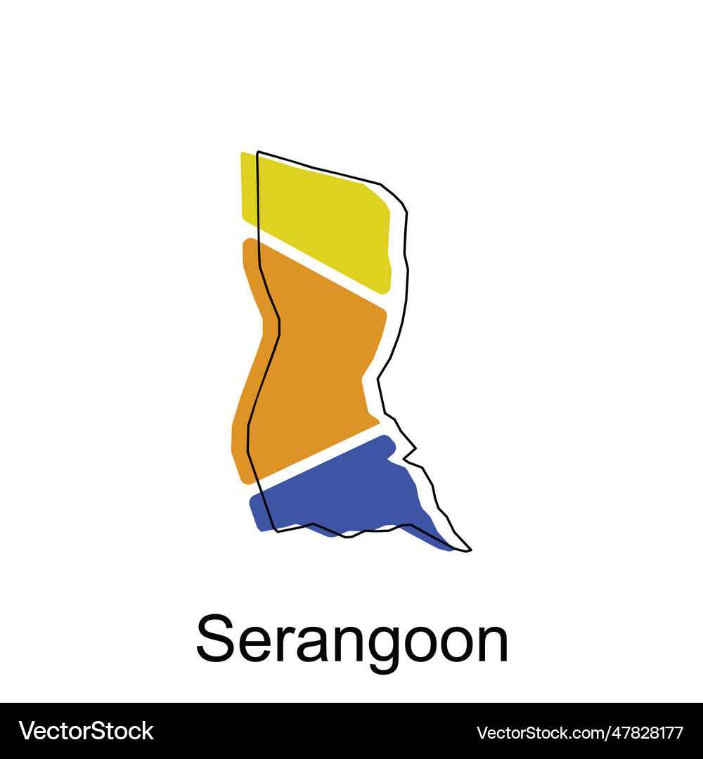 Map of serangoon design template national Vector Image