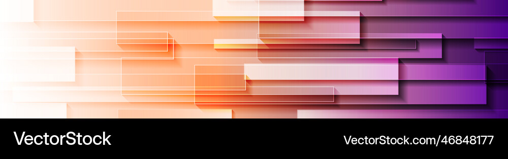 Orange and violet abstract tech geometric banner Vector Image