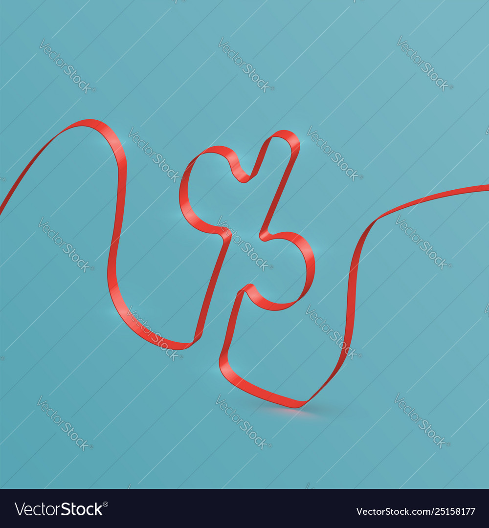 Realistic ribbon font from a typeset Royalty Free Vector