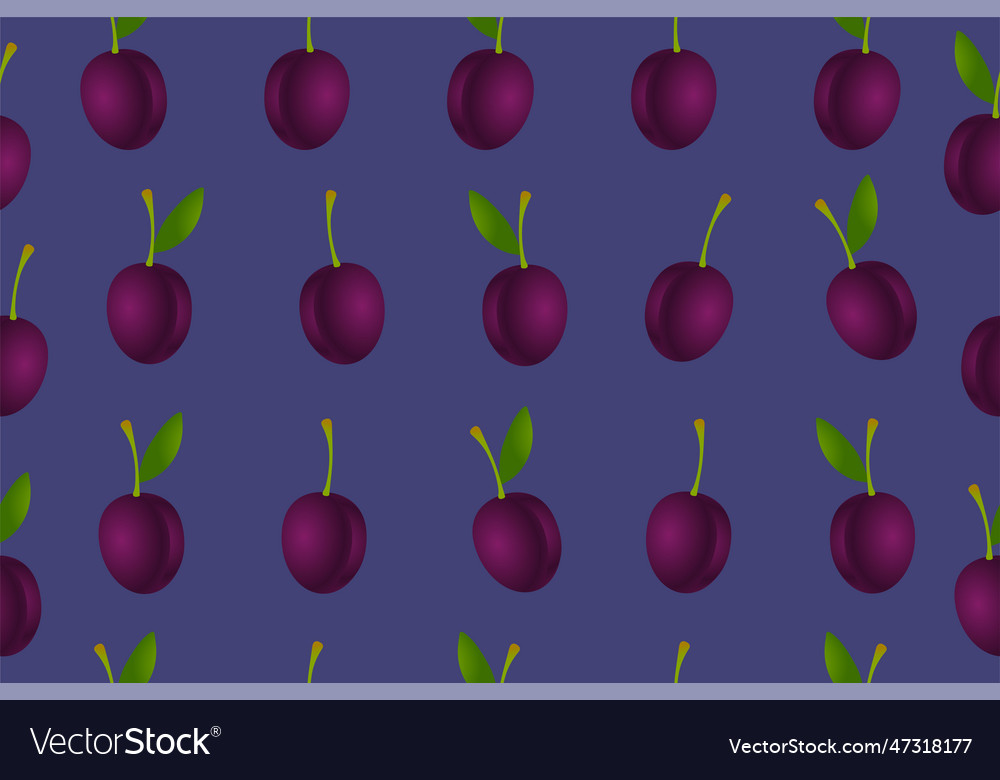 Seamless plum pattern pattern Royalty Free Vector Image