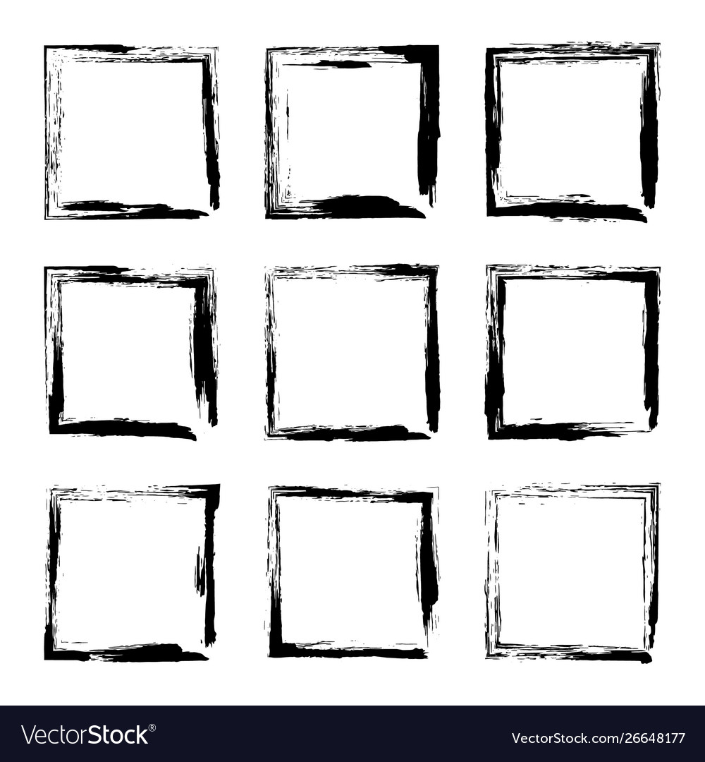 Set hand drawn rectangle frame Royalty Free Vector Image