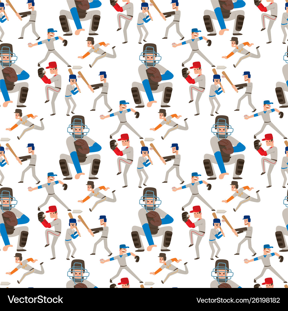 Baseball team player sport man in uniform Vector Image