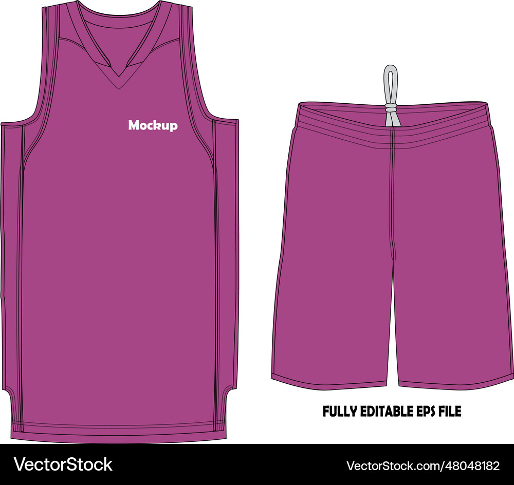 Basketball uniform jersey shorts mock ups Vector Image