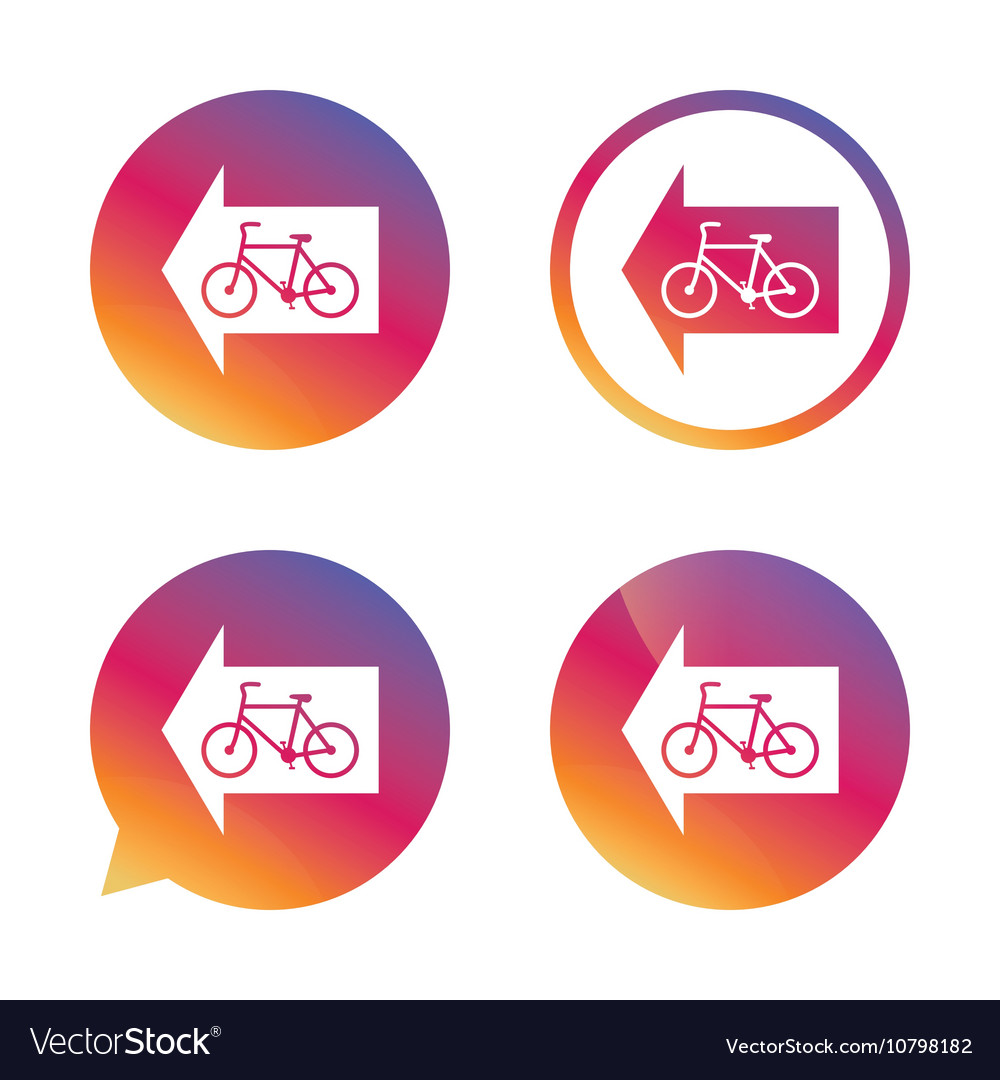 Bicycle Path Trail Sign Icon Cycle Royalty Free Vector Image