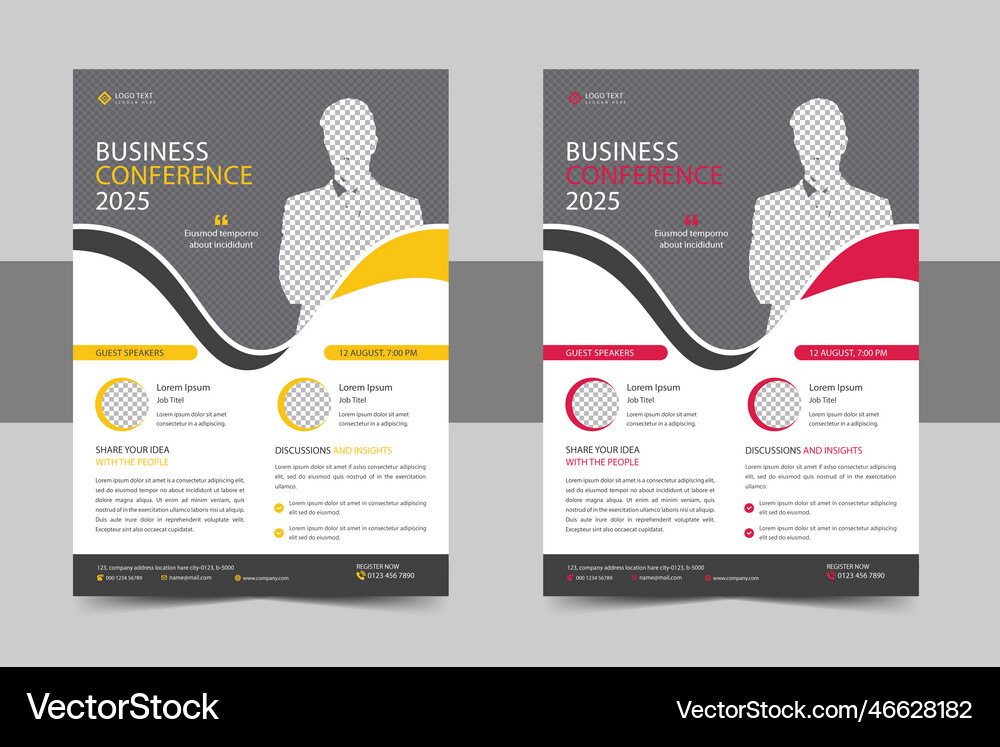 Business conference flyer template or annual Vector Image