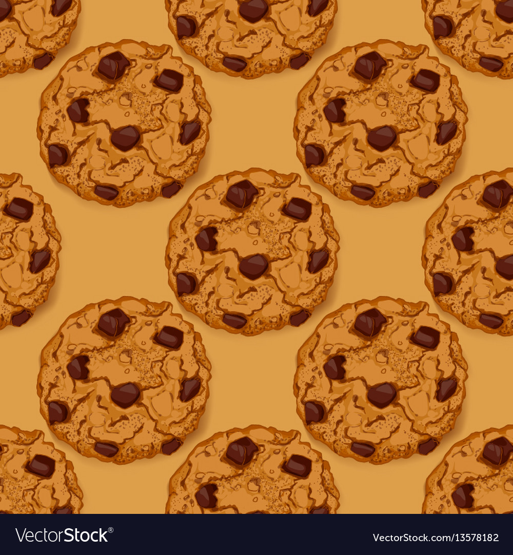 Chocolate Chip Cookie Pattern Royalty Free Vector Image
