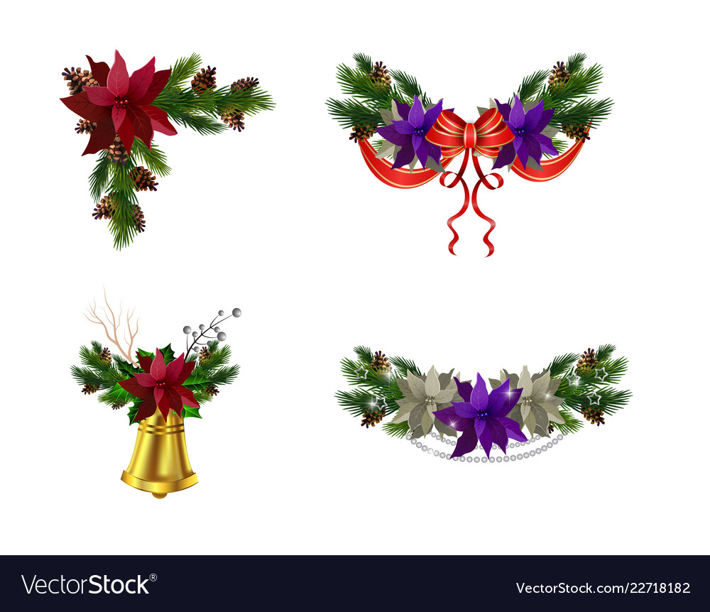 Christmas decoration set Royalty Free Vector Image