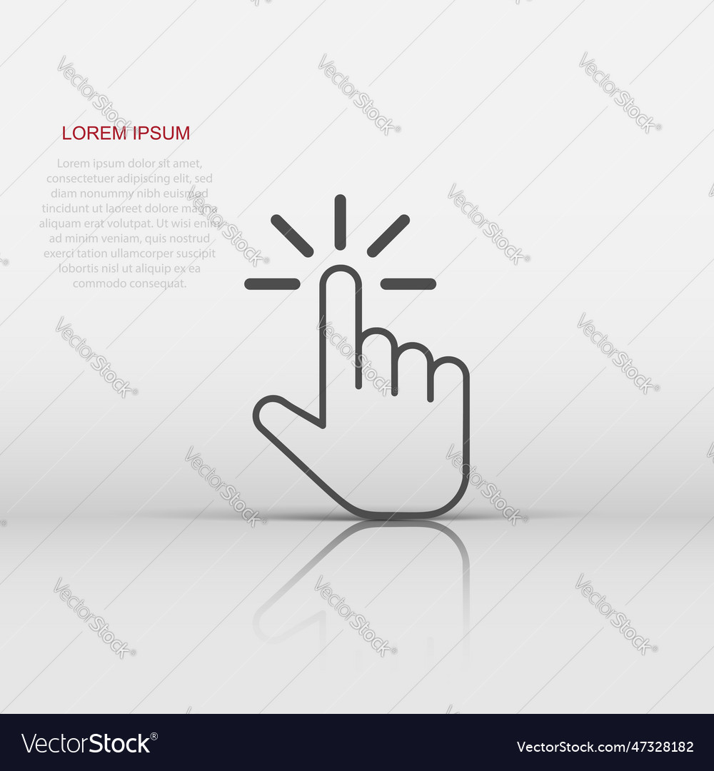 Click mouse icon in flat style pointer on white Vector Image