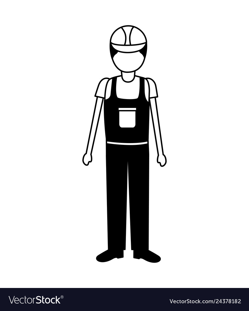 Construction worker in overall Royalty Free Vector Image