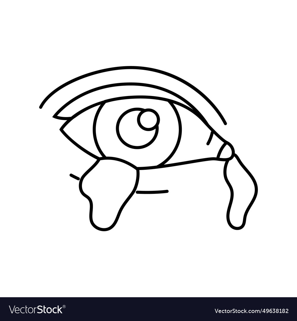 Crying tears sad mood line icon Royalty Free Vector Image Crying tears sad mood line icon Royalty Free Vector Image