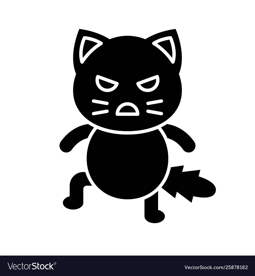 Cute cat avatar solid icon Royalty Free Vector Image
