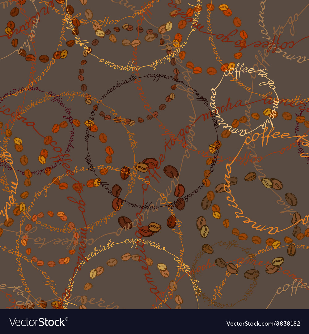 Dark coffee seamless pattern Royalty Free Vector Image