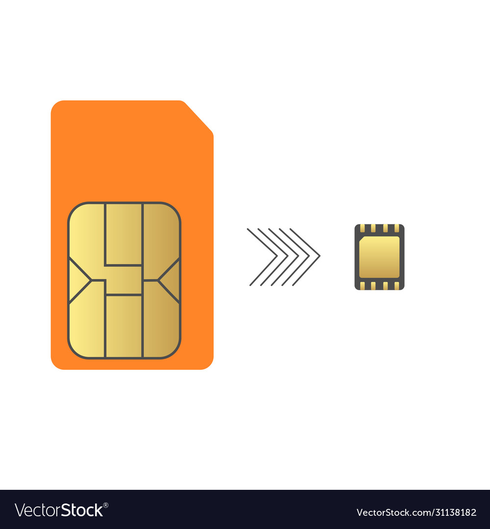 Esim embedded sim card modern technology Vector Image Esim embedded sim card modern technology Vector Image