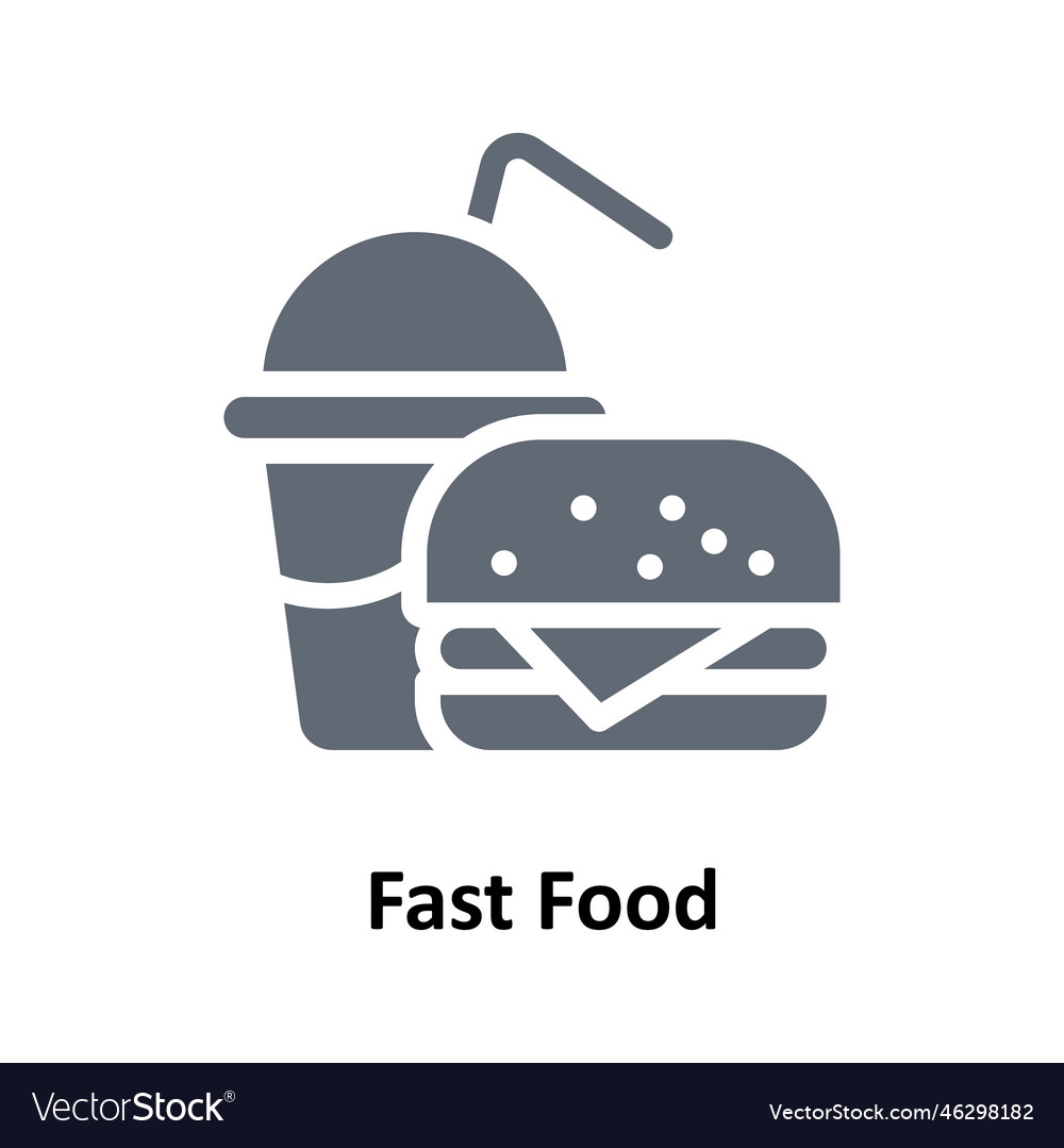 Fast food solid icons simple stock illu Royalty Free Vector