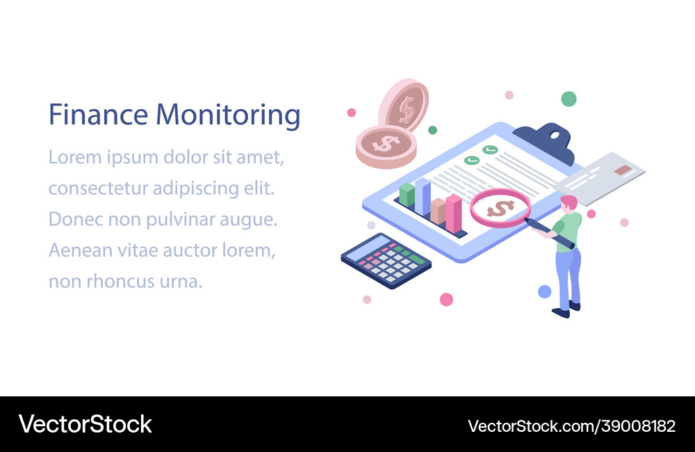 Finance monitoring report Royalty Free Vector Image