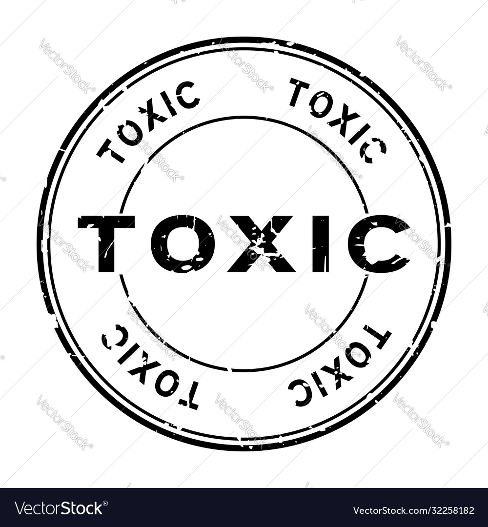 Grunge black toxic word round rubber seal stamp Vector Image