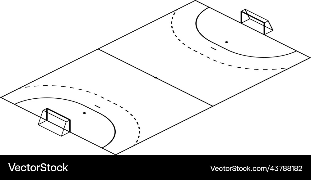 Handball field sport icon Royalty Free Vector Image