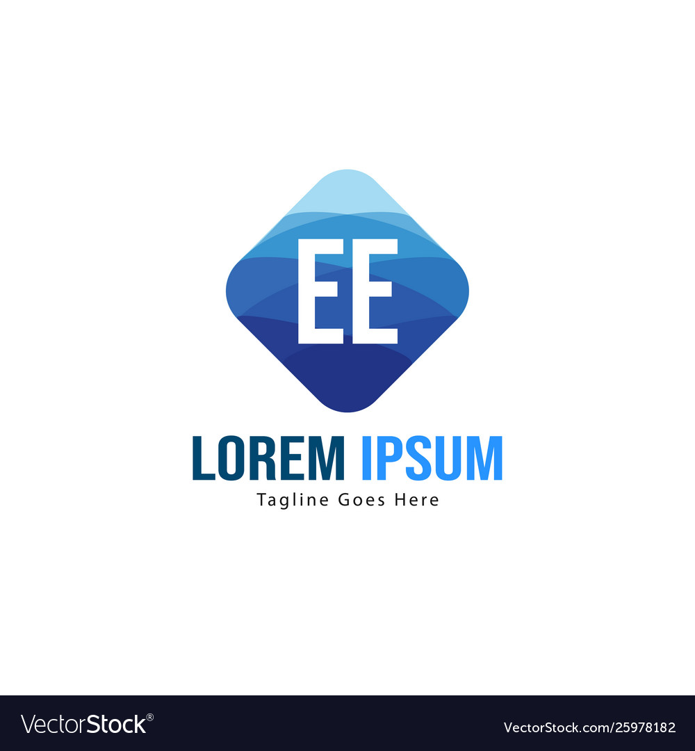 Initial ee logo template with modern frame Vector Image