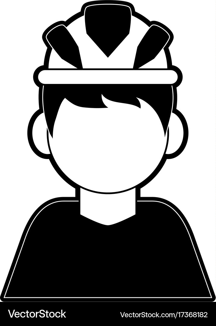 Man avatar with helmet industrial security relate Vector Image