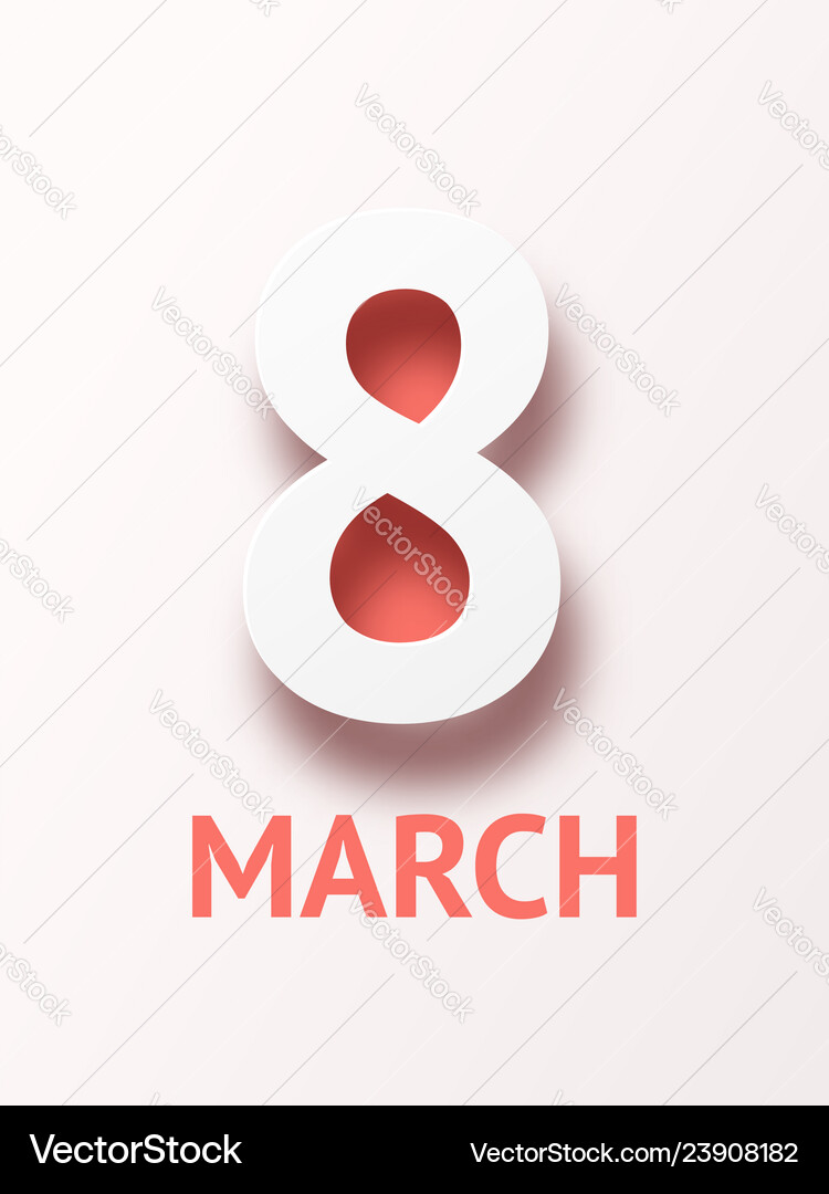 March 8 greeting card holiday template Royalty Free Vector