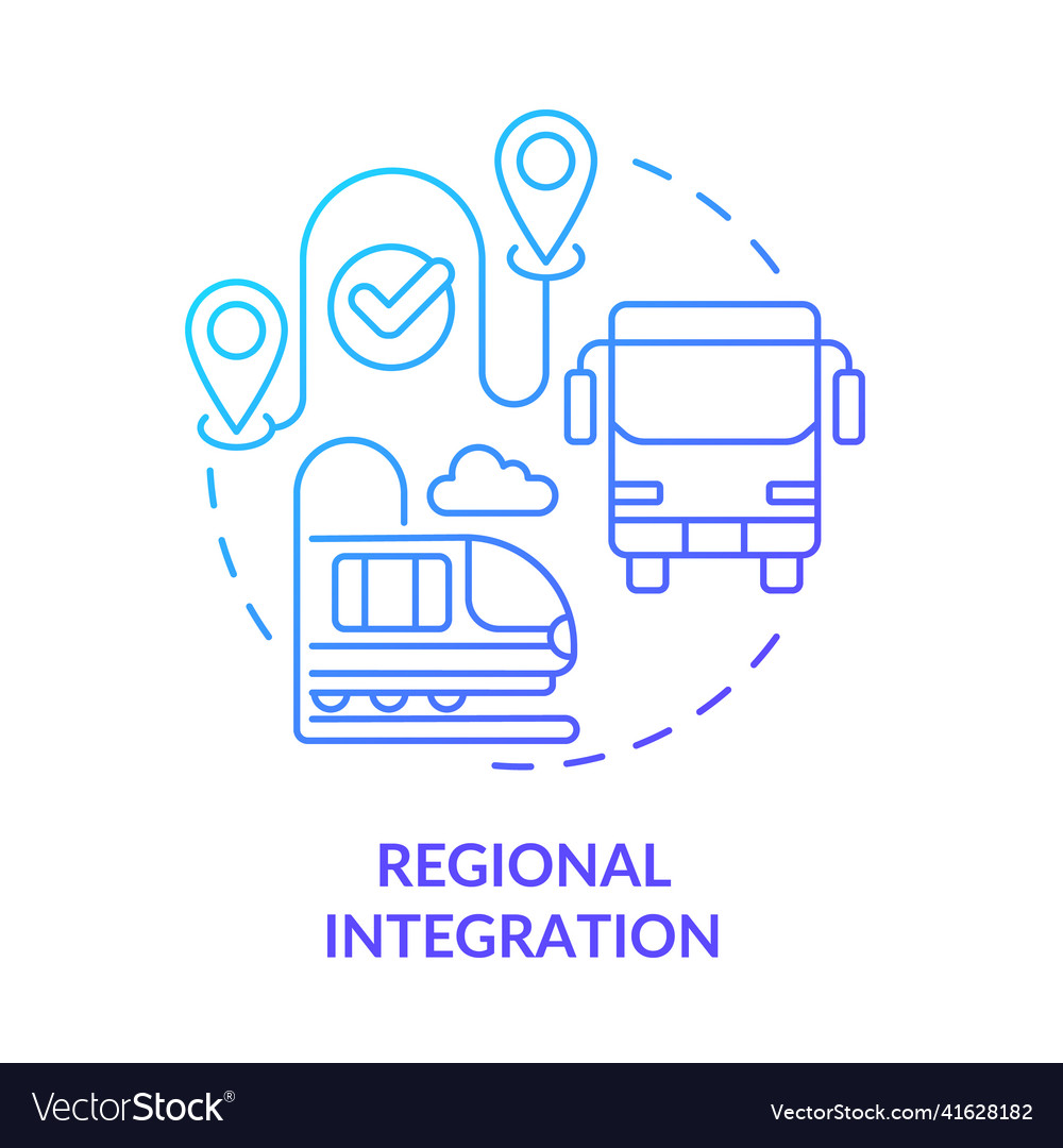 Regional integration blue gradient concept icon Vector Image Regional integration blue gradient concept icon Vector Image