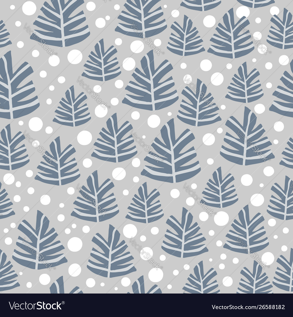 Scandinavian tree seamless pattern doodle forest Vector Image