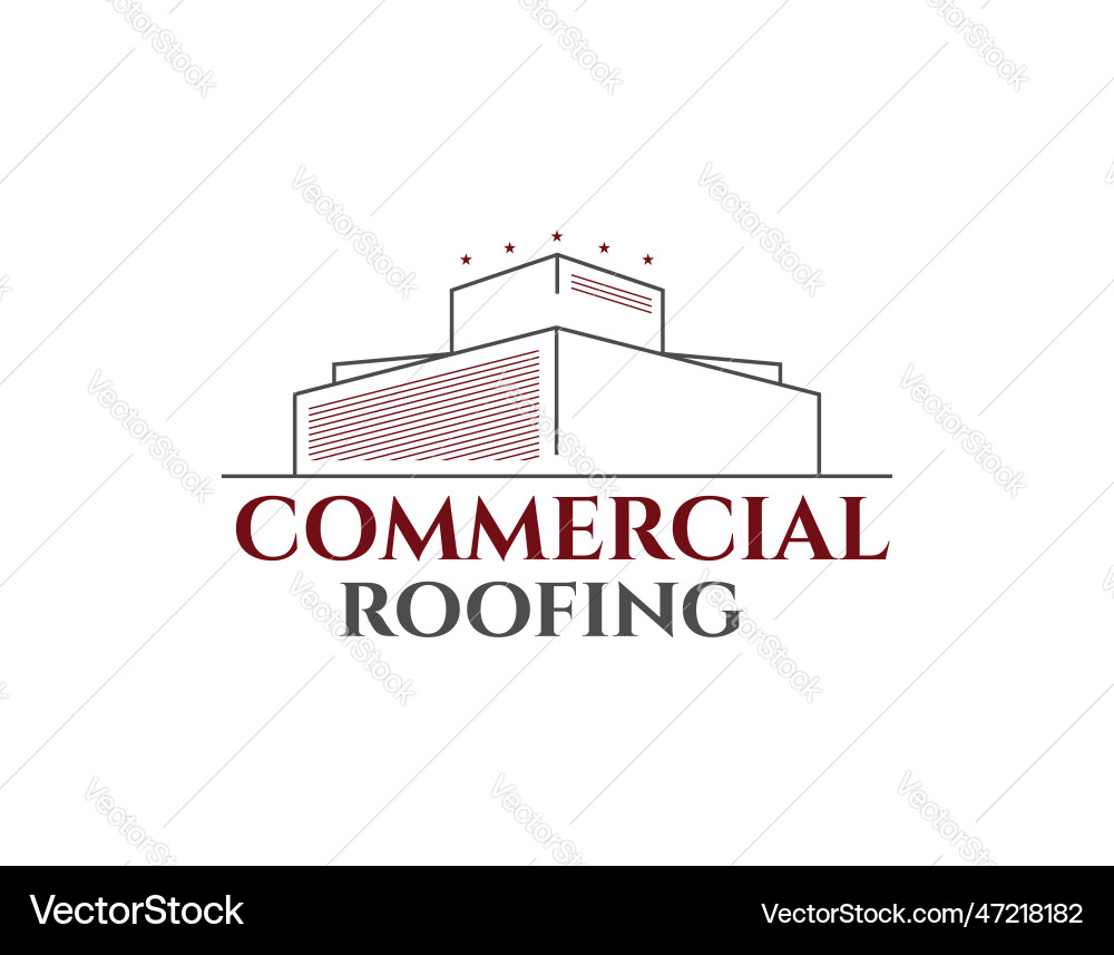 Simple commercial roofing building logo design Vector Image