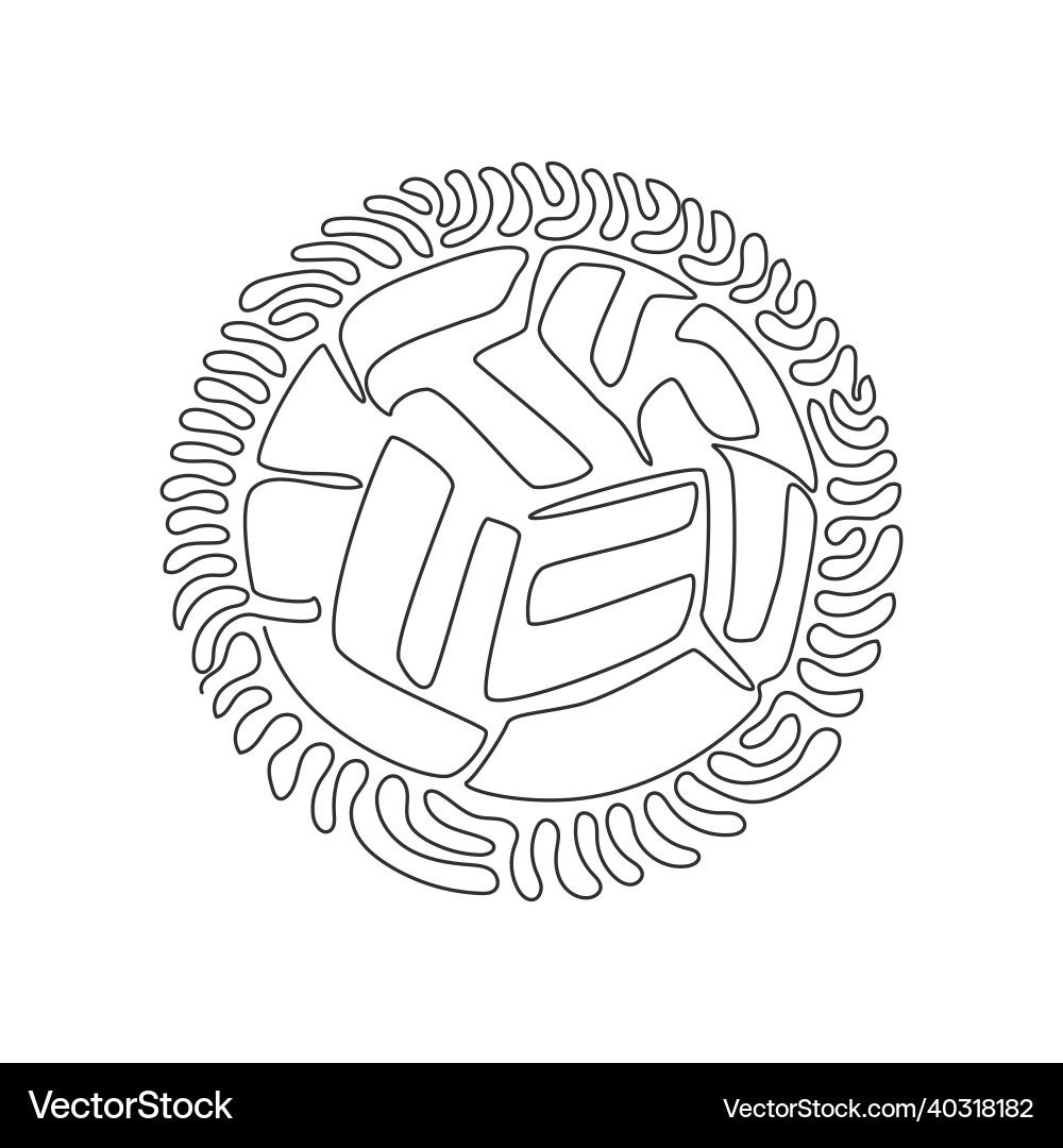 Single one line drawing sepak takraw ball Vector Image
