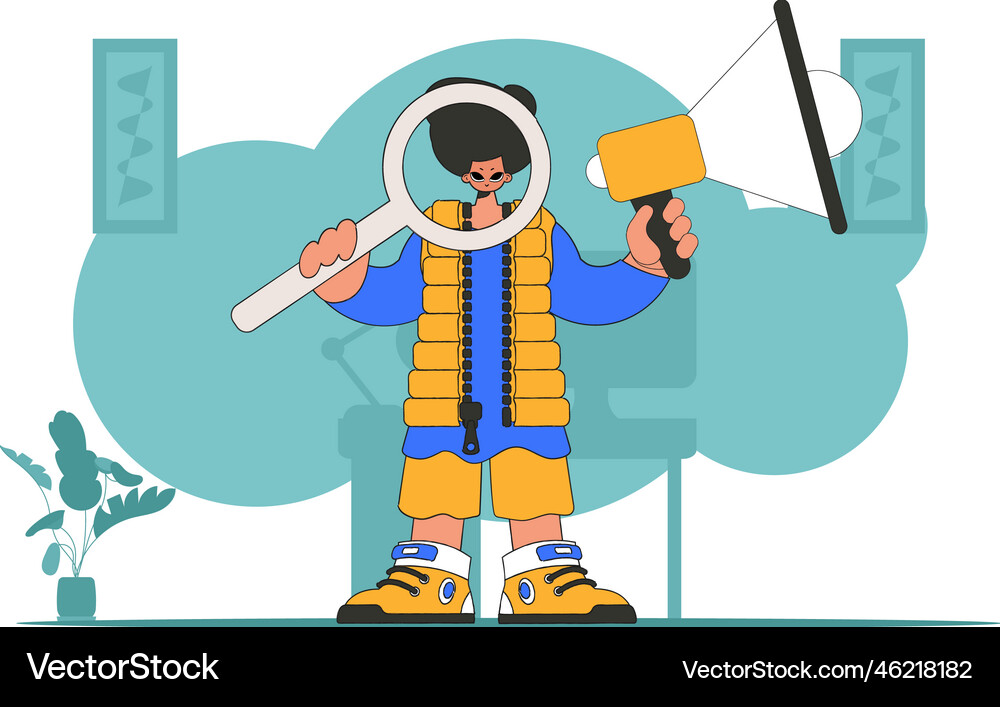 Topic human resource and recruitment a man holds Vector Image
