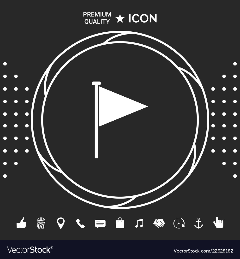 Triangle flag icon graphic elements Royalty Free Vector