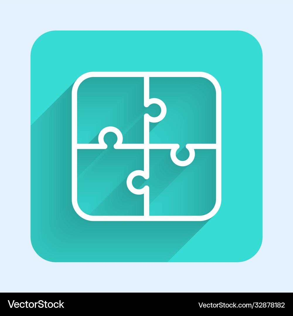 White line puzzle pieces toy icon isolated Vector Image