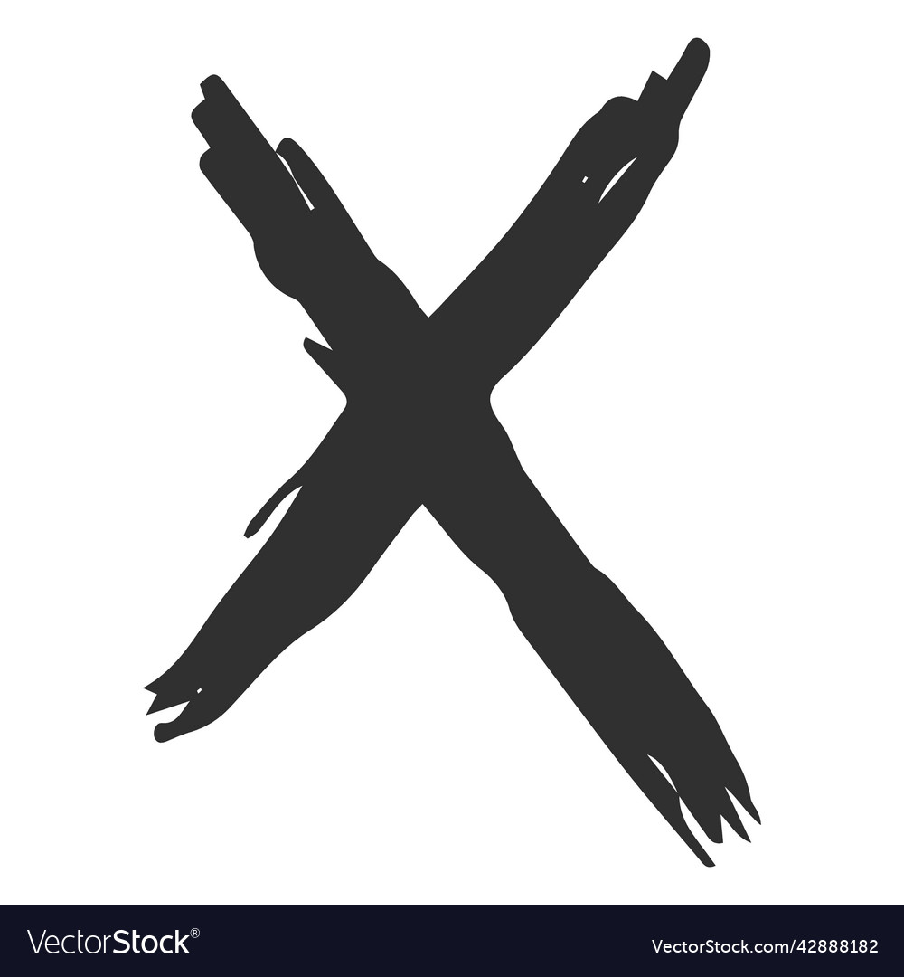 X mark scribble high quality Royalty Free Vector Image