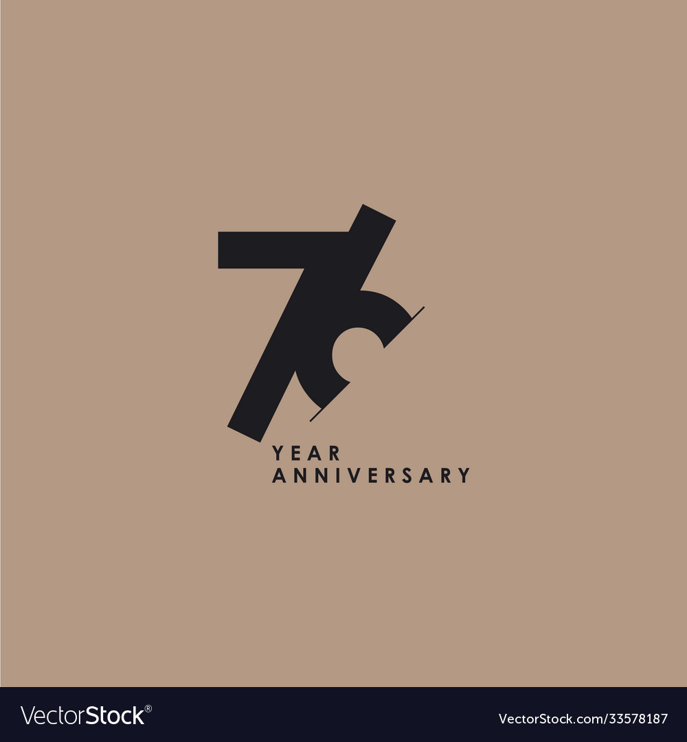 76 years anniversary template design Royalty Free Vector