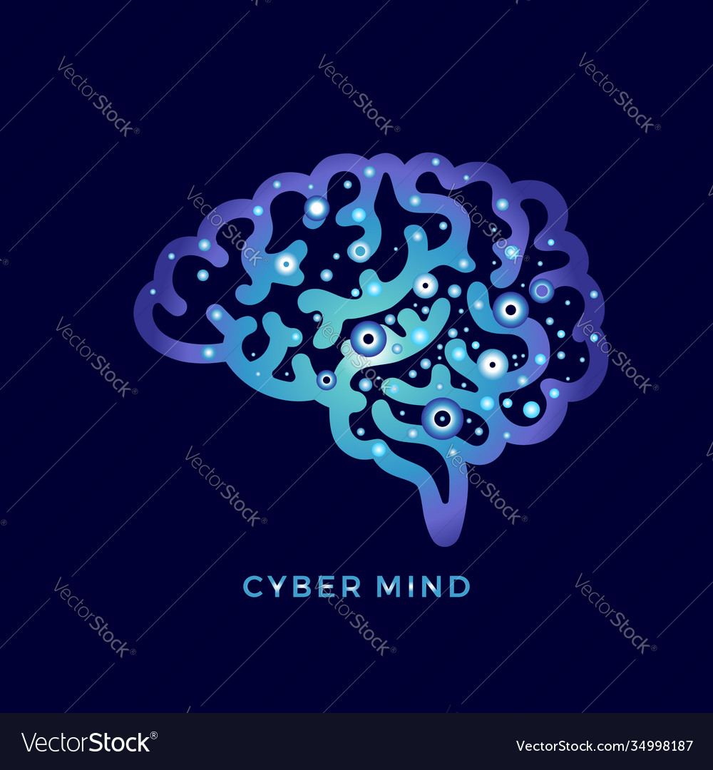 Cyber mind digital concept computer techologies Vector Image