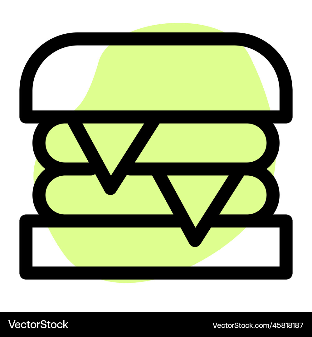 Double layered cheese burger with crisp patties Vector Image