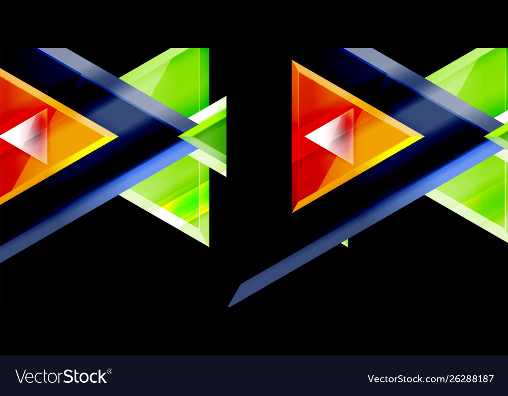 Dynamic triangle composition abstract background Vector Image
