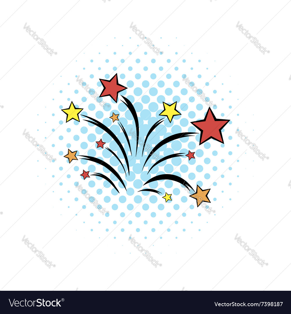 Firework comics icon Royalty Free Vector Image