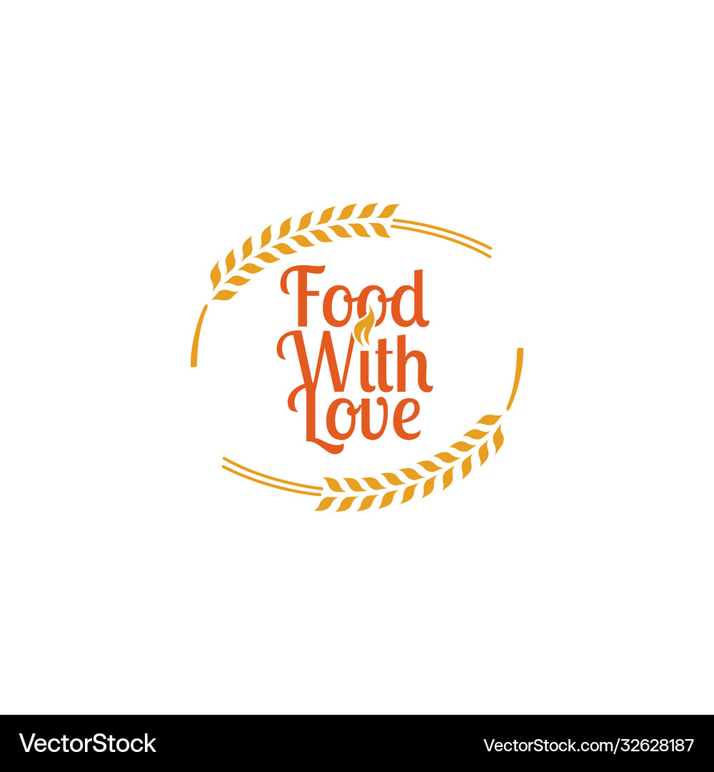 Food with love logo Royalty Free Vector Image - VectorStock