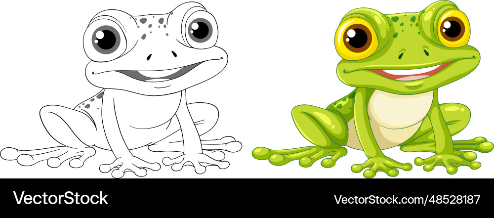 Green frog cartoon Royalty Free Vector Image - VectorStock