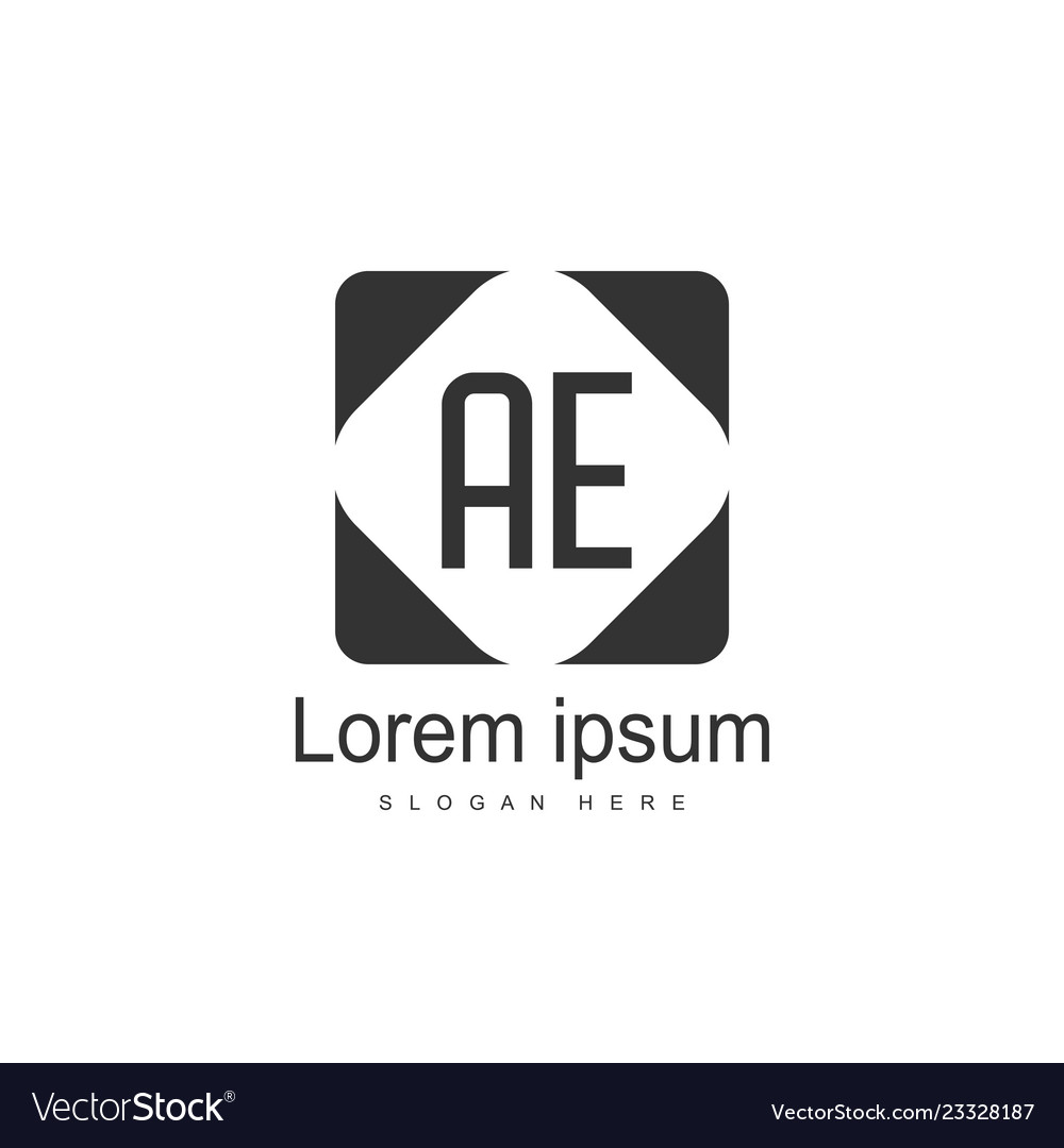 Initial letter ae logo template design Royalty Free Vector