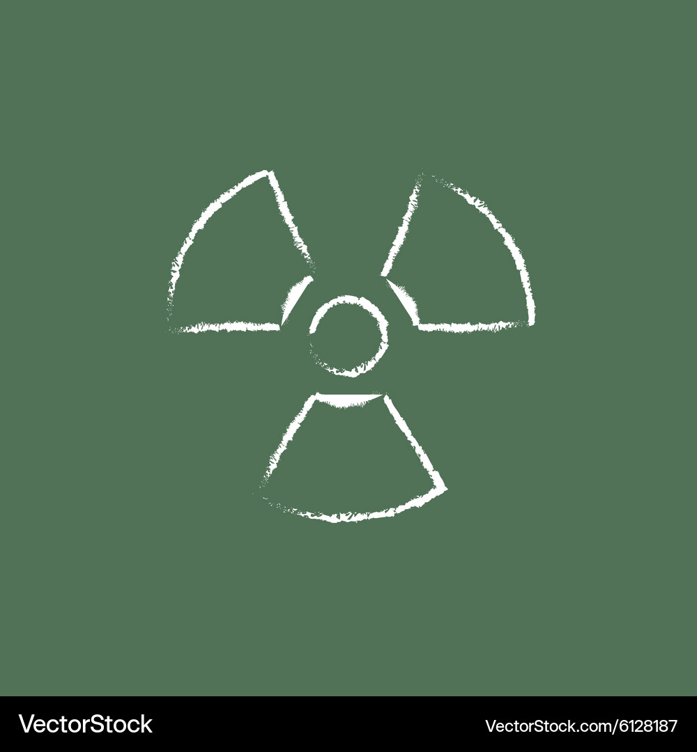 Ionizing radiation sign icon drawn in chalk Vector Image