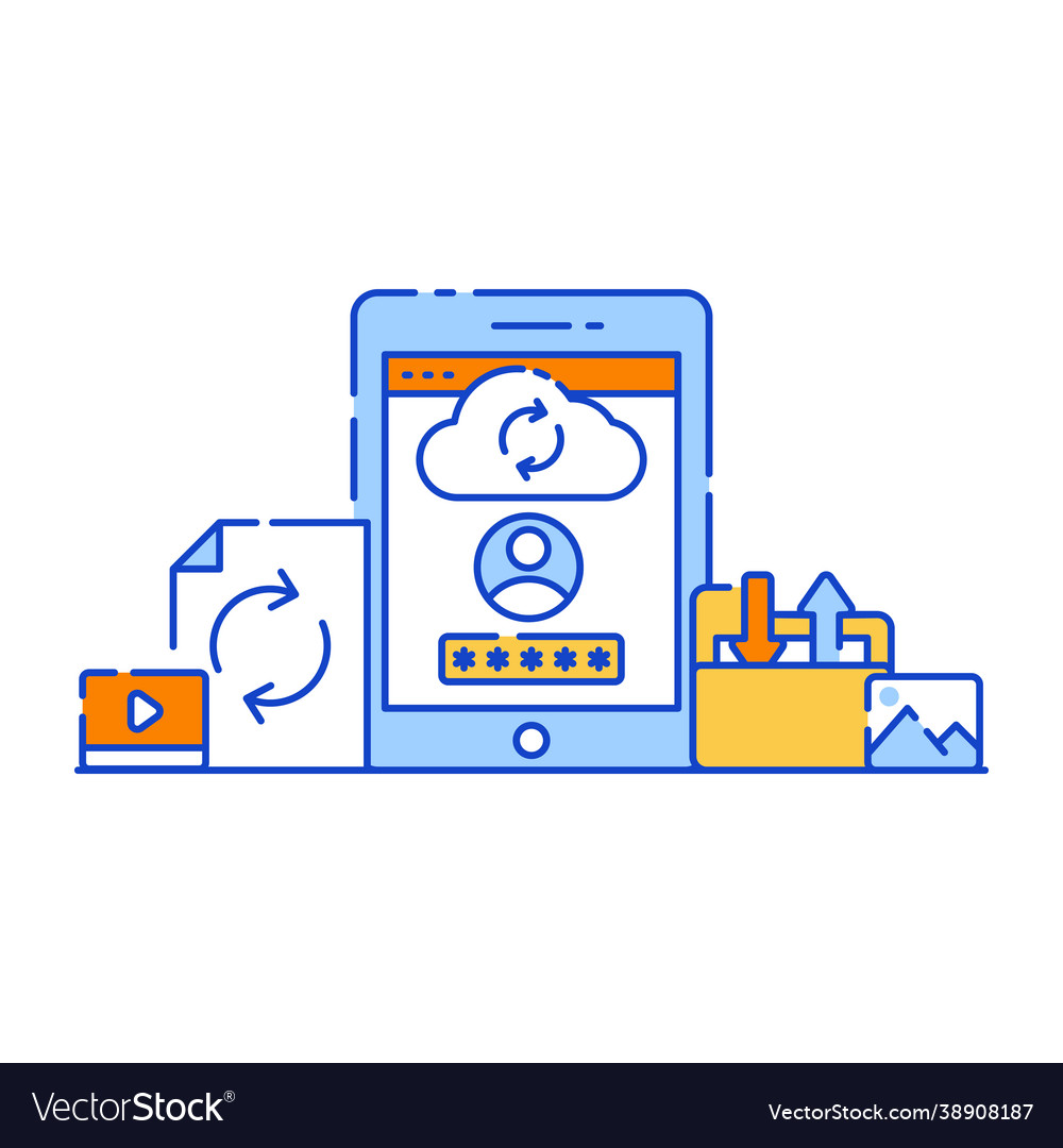 Mobile synchronization Royalty Free Vector Image