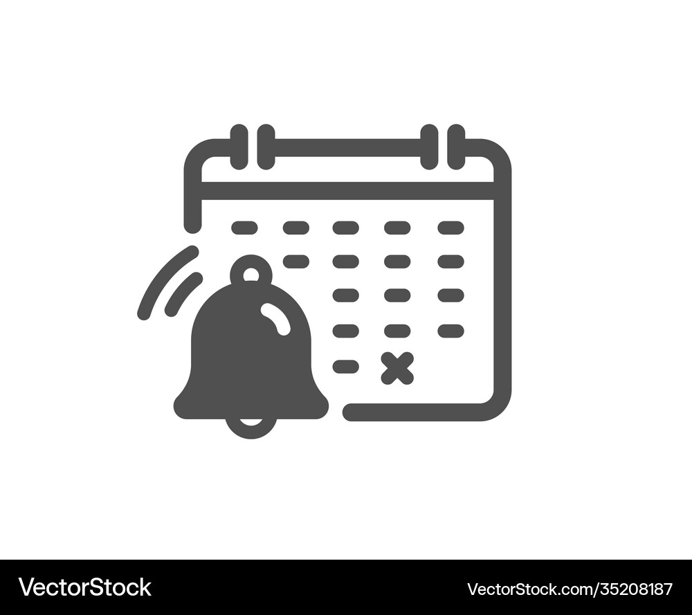 Notification calendar icon bell alarm reminder Vector Image