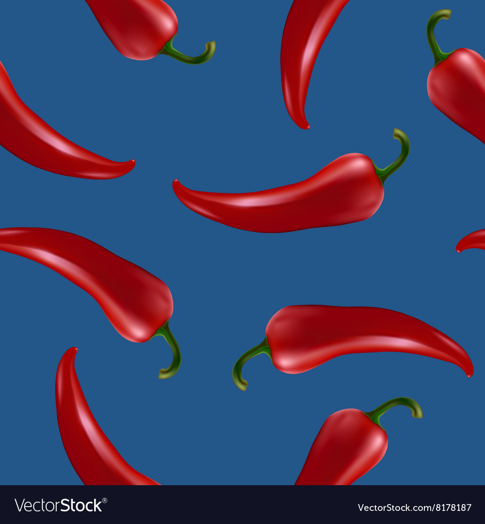 Seamless pattern with red chilli pepper Royalty Free Vector